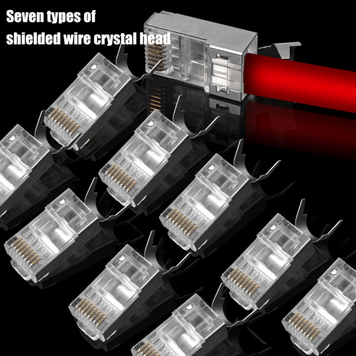 Category 7 Shielded Network Cable RJ45 Dovetail Clip 1.3 Holes Shielded ...