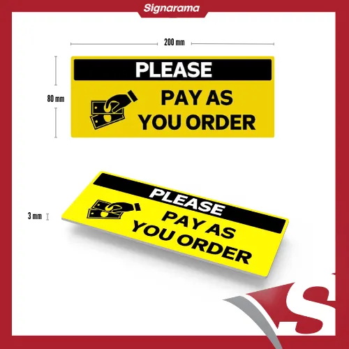 Customizable Pay As You Order Sign for Storefronts - High-Quality Store ...
