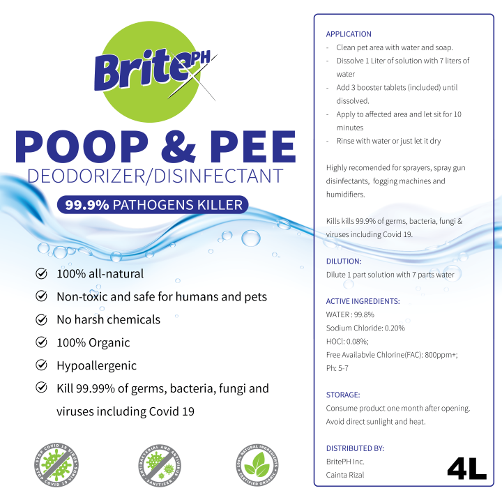 BritePH Pet Area Disinfectant Kit (28Liter yield) | Lazada PH