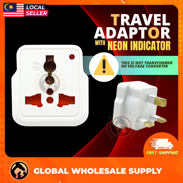 3 Pin Full Copper Multi Universal Travel Adaptor For Malaysia Extension