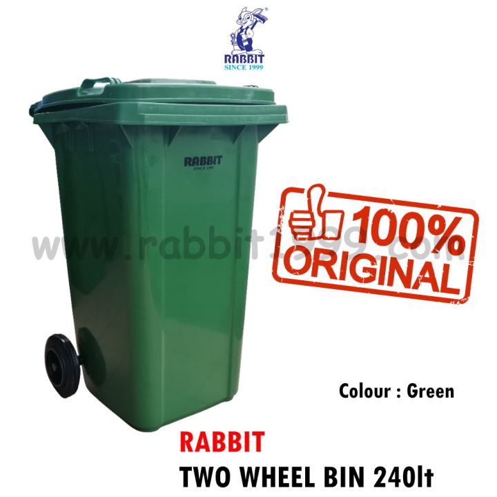 RABBIT TWO WHEEL BIN - 240Lt - green - 240l garbage bin / Big green ...