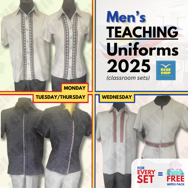 [NEW 2025] Men's Classroom TEACHERS Uniform (Complete Set — Fabrics ...
