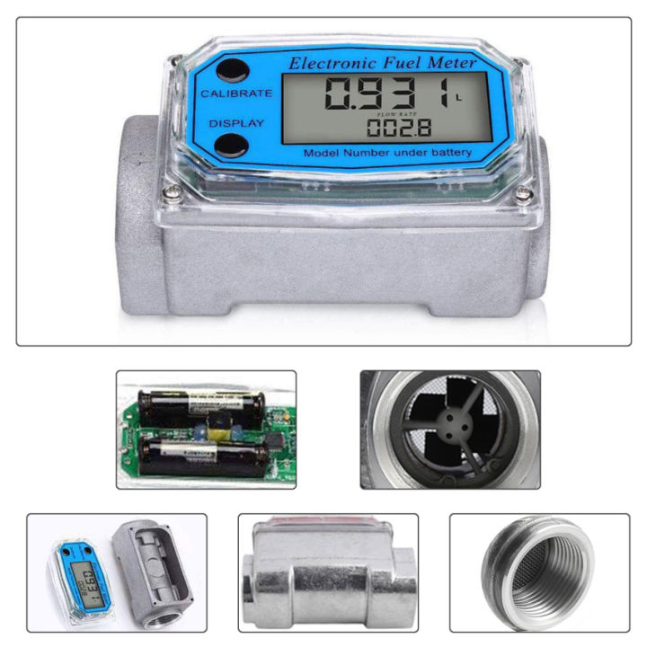 Digital Fuel Flow Meter Car Gasoline Methanol Water Flow Meter Counter ...