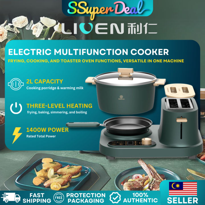 Liven Multi-Purpose Breakfast Machine G-9 | Toaster | Fry Pan | Soup ...