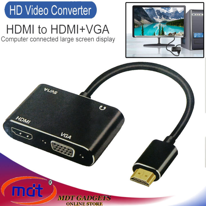 HDMI to HDMI+VGA Adapter with Audio HDTV ADAPTER | Lazada PH