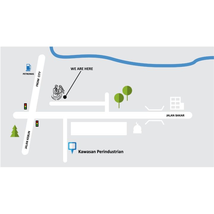 Peta Lukis- Kad Kahwin Peta/ Lokasi Premis Map Drawing - Location Map | Lazada