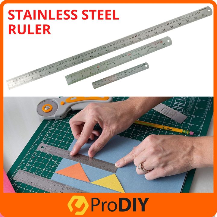 Stainless Steel Ruler Metal Ruler With Conversion Table For DIY Project ...