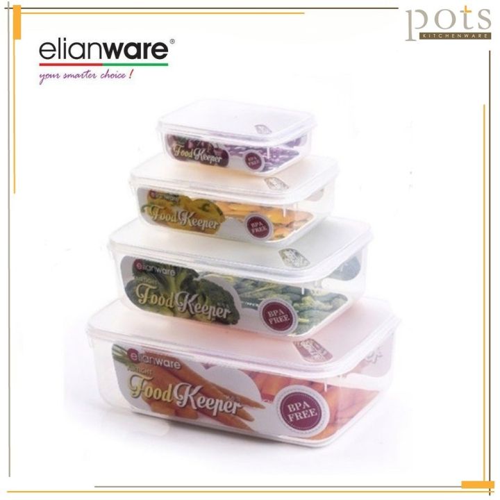 Elianware BPA Free Freezer Safe Microwavable Airtight Transparent ...