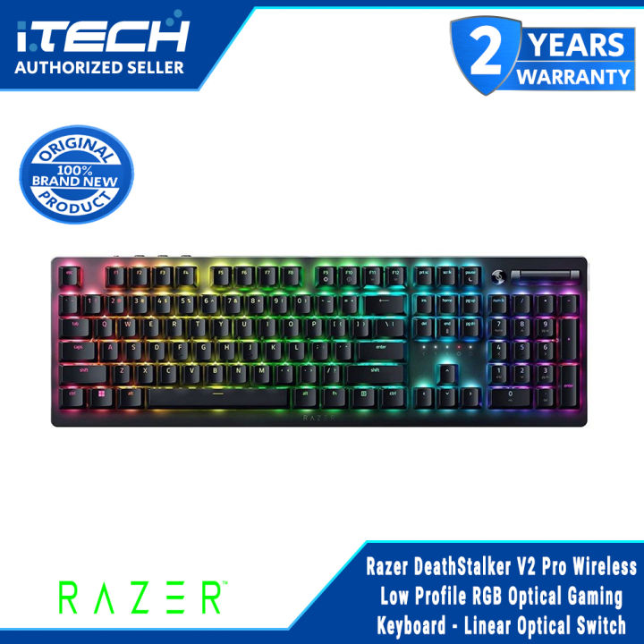 Razer DeathStalker V2 Pro Wireless Low Profile RGB Optical Gaming ...