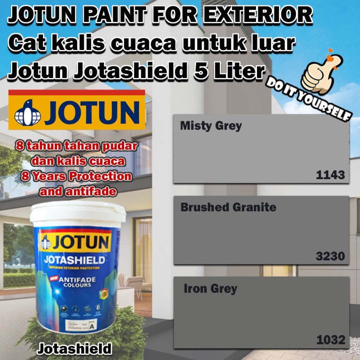 Jotun Jotashield Paint 5 Liter Misty Grey 1143 / Brushed Granite 3230 ... Jotun Jotashield Paint 5 Liter Misty Grey 1143 / Brushed Granite 3230 ...