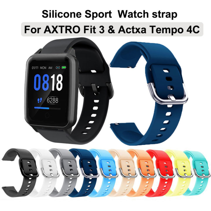 Strap For AXTRO Fit 3 Silicone Sport Band Compatible with Actxa Tempo 4C Quick Release Smart ...