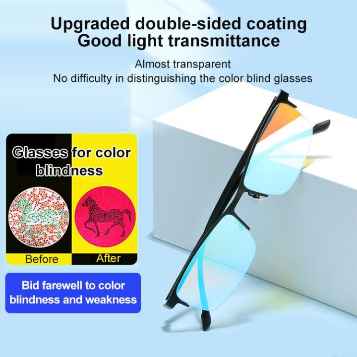 Redgreen Color Blindness Universal Black Glasses Halfframe Myopia Color Deficiency Correction