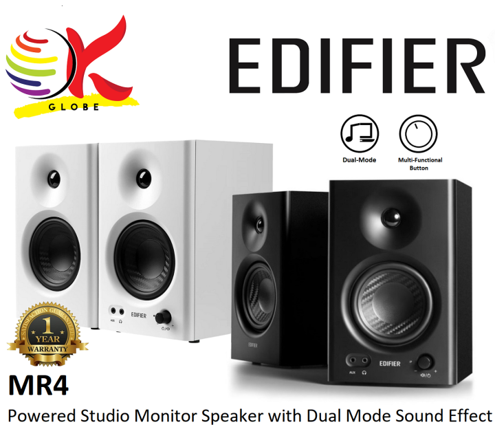 EDIFIER MR4 STUDIO MONITOR SPEAKER WITH MONITOR & MUSIC DUAL MODE SOUND EFFECT, MULTI-FUNCTIONAL ...