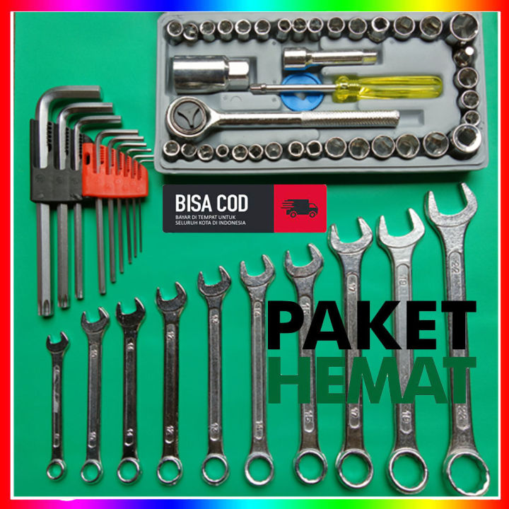 PROMO !!! Kunci Sok+Kunci Ring Pas+Kunci L Set BISA COD kunci shock set tekiro/kunci shock/kunci ...