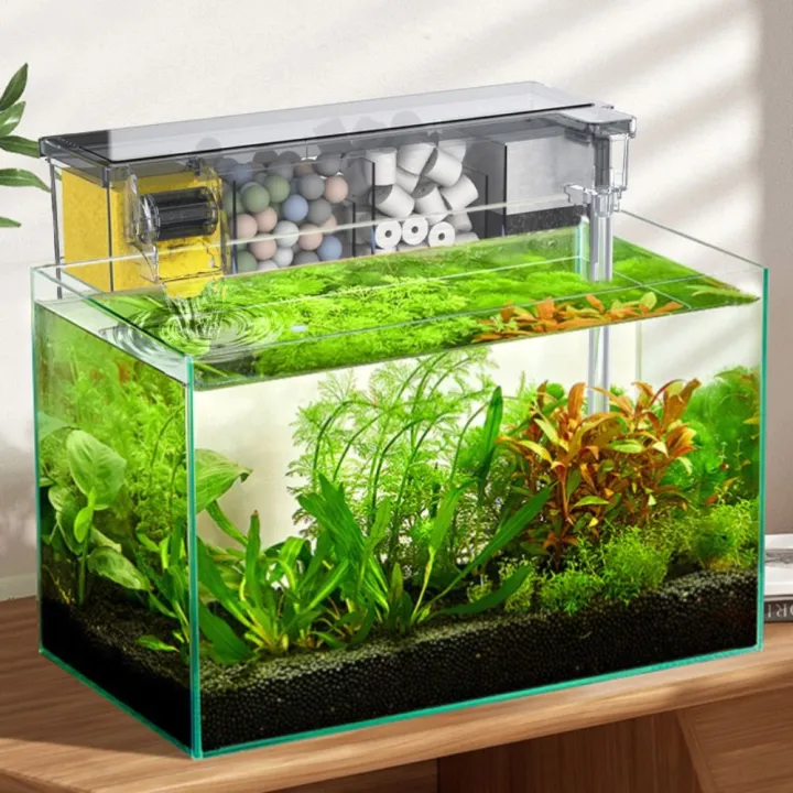 SABOAMM Built-in Fish Tank Wall Mounted Silent Waterfall Filter Box ...