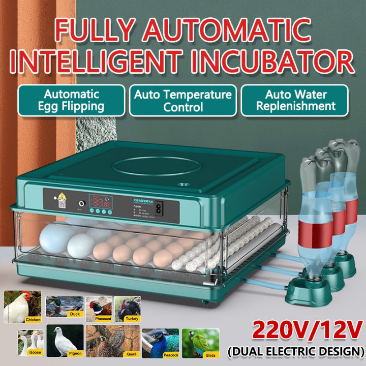 Egg Incubator 130 Eggs Fully Automatic Egg Incubator Intelligent Digital Hatcher Brooder With ...