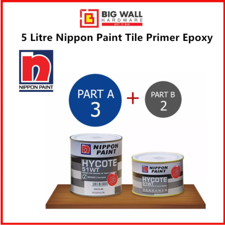 5L Nippon Paint Tile Primer Epoxy Cat Jubin (+ Hardener) Hycote 51WT ...