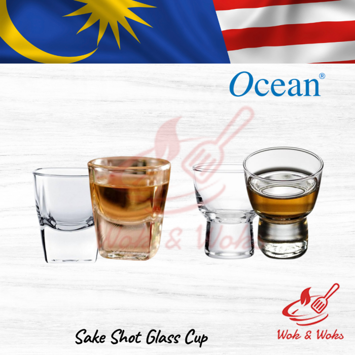 Ocean Brand Sake # Plaza Shot Glass / Cawan Kaca Sake # Plaza Jenama ...