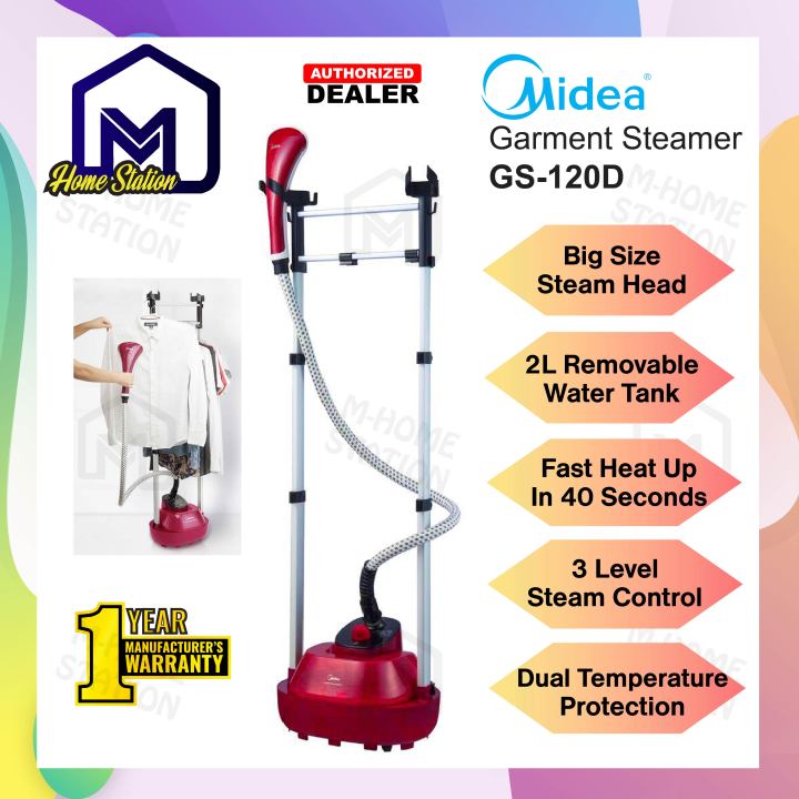 Midea Garment Steamer 2L 1500W 3-Level Upright Steam Iron GS-120D ...