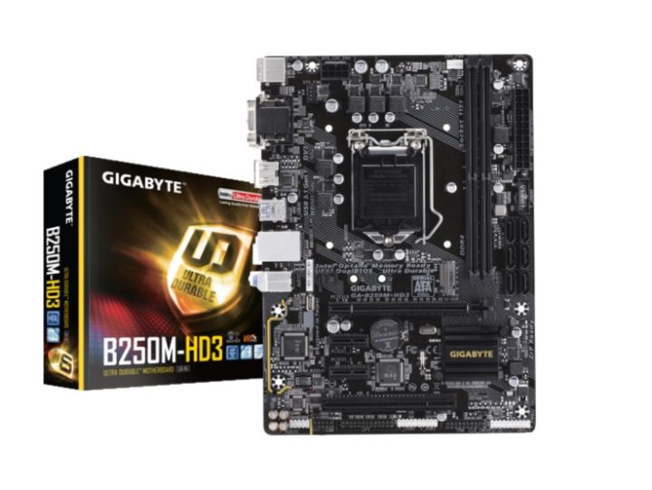 MAINBOARD (เมนบอร์ด) 1151 GIGABYTE GA-B250M-HD3 Supports Intel 7th/ 6th ...