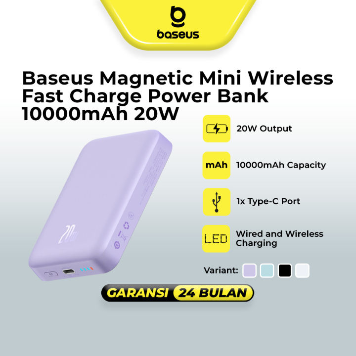 Baseus Magnetic Mini Wireless Fast Charge Powerbank 10000mAh 20W ...