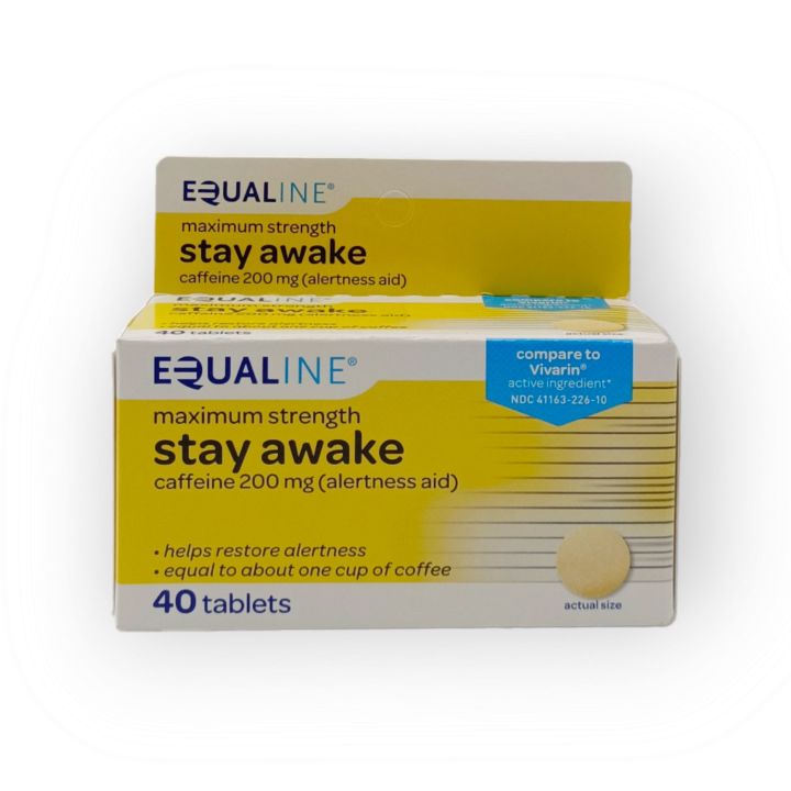 (USA) Equaline Stay Awake. Maximum Strength. 200 mg Caffeine. 40 ...