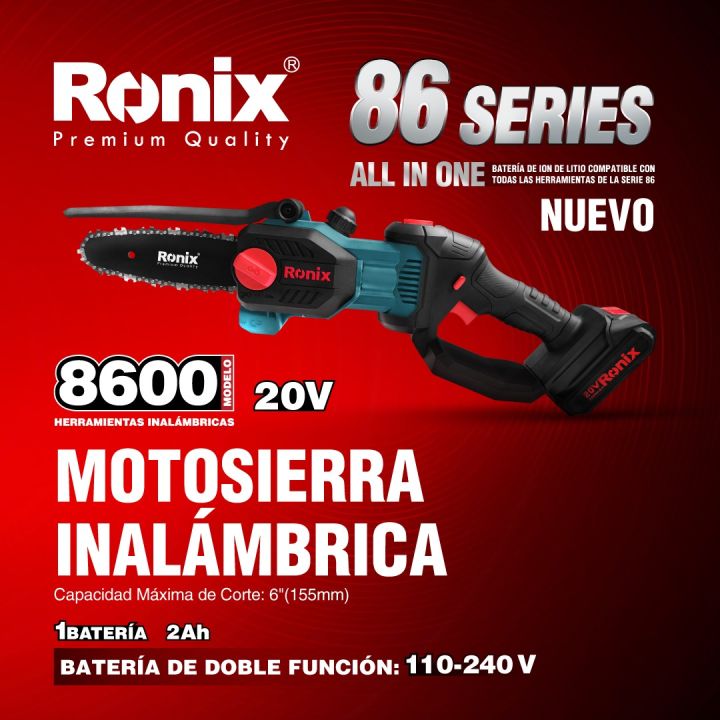 Ronix 8600 20V Cordless Mini Chainsaw 15cm/150mm, High-Performance ...