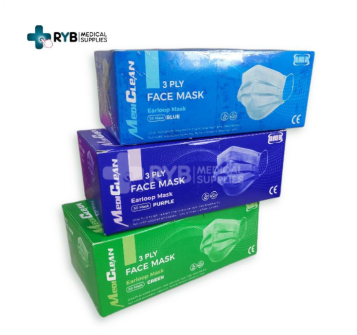 MediClean FDA APPROVED 3ply Surgical Facemask ( 50 pcs / box ) | Lazada PH