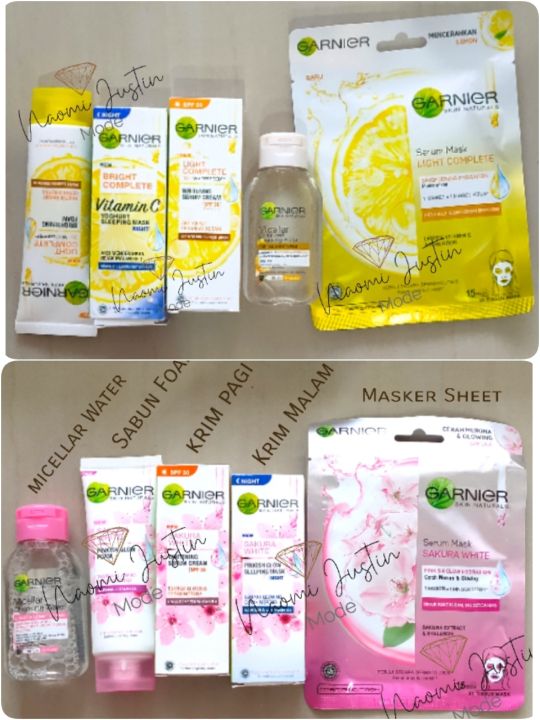 PAKET Light Bright Complete / Sakura Glow Skin care /ACNE Travel kits ...