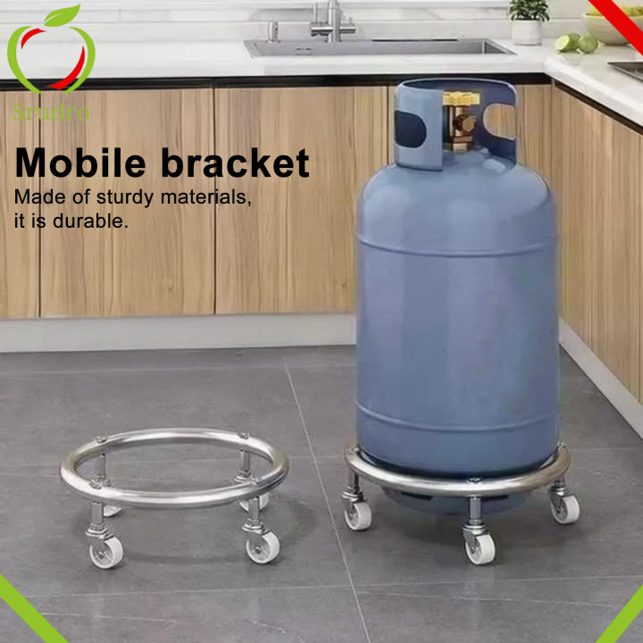 Stainless Steel Gas Cylinder Tray with Wheels Strong Load-bearing ...