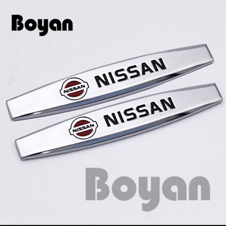 2 Pieces Metal Car Sticker Car Side Decal For Nissan March Almera Note ...