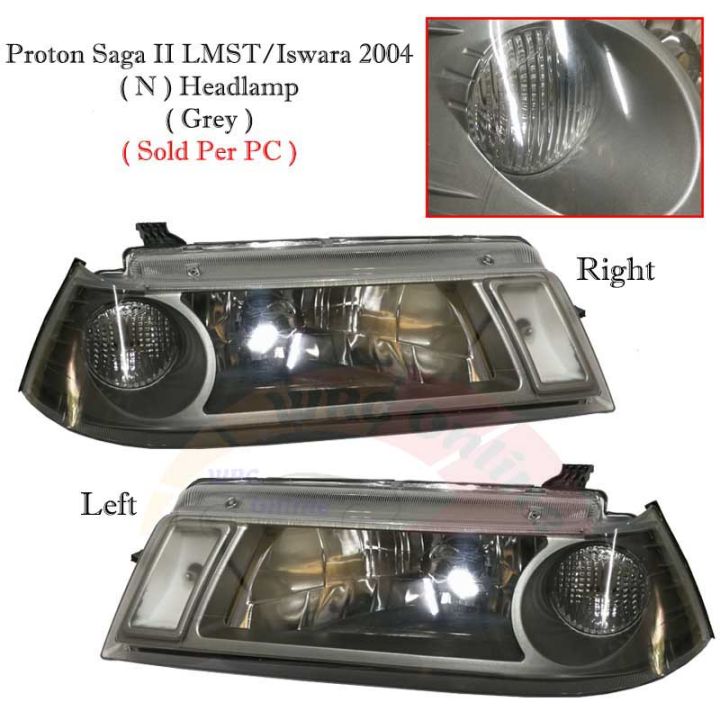 Proton Saga II LMST / Iswara 2004 ( N ) Headlamp ( Grey ) ( Left Side ...