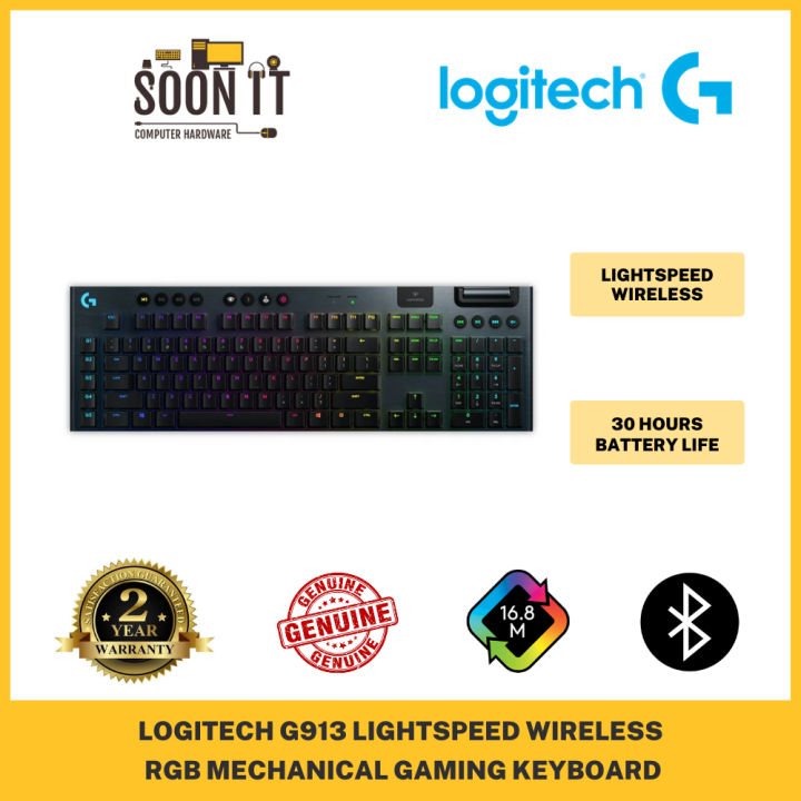 LOGITECH G913 Lightspeed Wireless RGB Mechanical Gaming Keyboard | Lazada