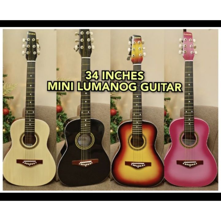 MINI GUITAR '34 INCHES LUMANOG ACOUSTIC GUITAR GOOD FOR BEGINNERS | Lazada PH