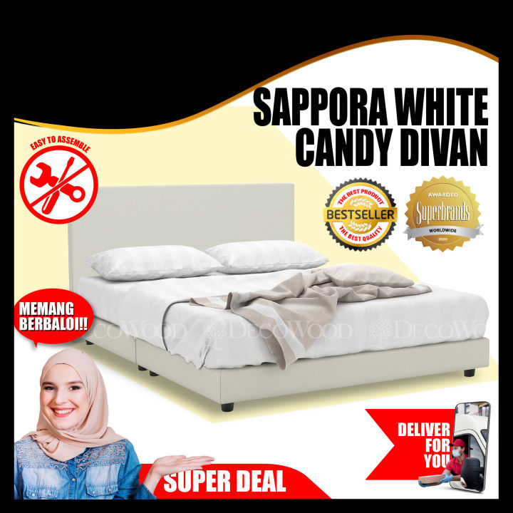 Queen Size Divan Bed / Bedframe Sapporo Snow White Divan - L1900MM X ...