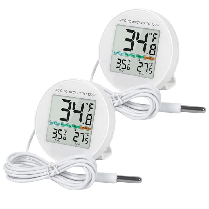 【Acmdehk】2 Pack Refrigerator Thermometer withExternal Sensor ...