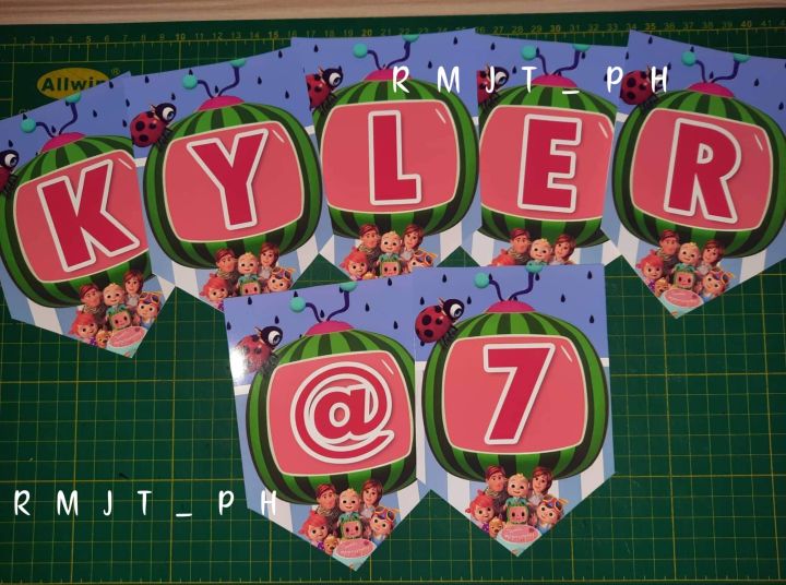 PERSONALIZE BANNERS KOKO MELON BUS THEME , Party, Name Banner, Happy ...