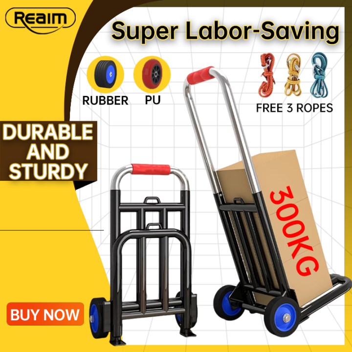 👍Trolley Foldable Hand Truck 6 Wheels Climb Stairs Troli Barang Pasar ...