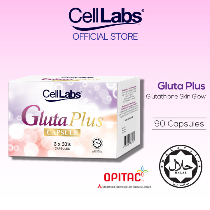 CellLabs Gluta Plus (3 x 30 capsules) Lighten Skin Tone | Reduce Dark ...