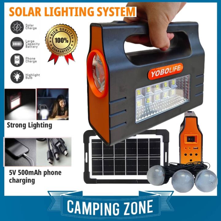 YOBOLIFE Multifunction Portable Solar Panel Supply LED Solar Powered ...