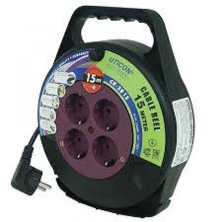 Kabel Rol/Kabel roll/Kabel Gulung 4 Lubang 15 meter + Stop Kontak ...