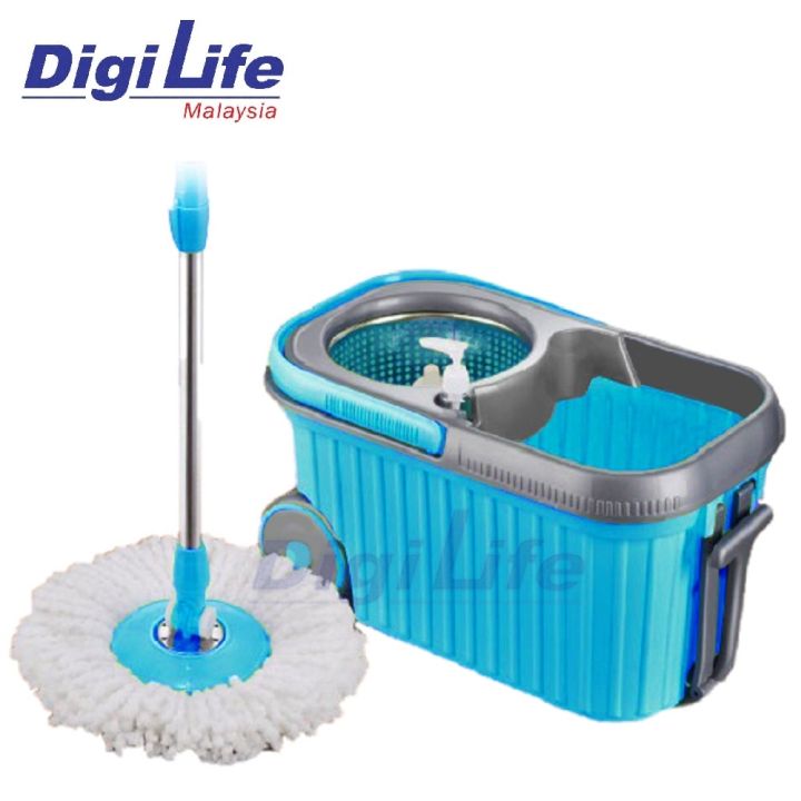 DIGILIFE WYL36 Spin Mop Spinnable with Bucket Wheels Big Pail Mop Floor ...