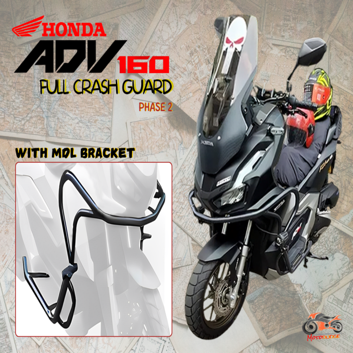 HONDA ADV 160 - HEAVY DUTY FULL CRASH GUARD W/ MDL BRACKET ( POWDER COAT ) - PHASE 2 | Lazada PH