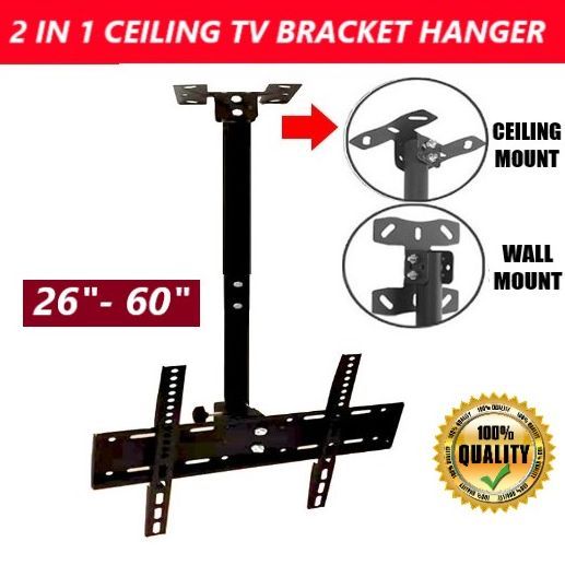 26"- 60" Universal Ceiling Mount Adjustable LCD LED TV Bracket Hanger ...