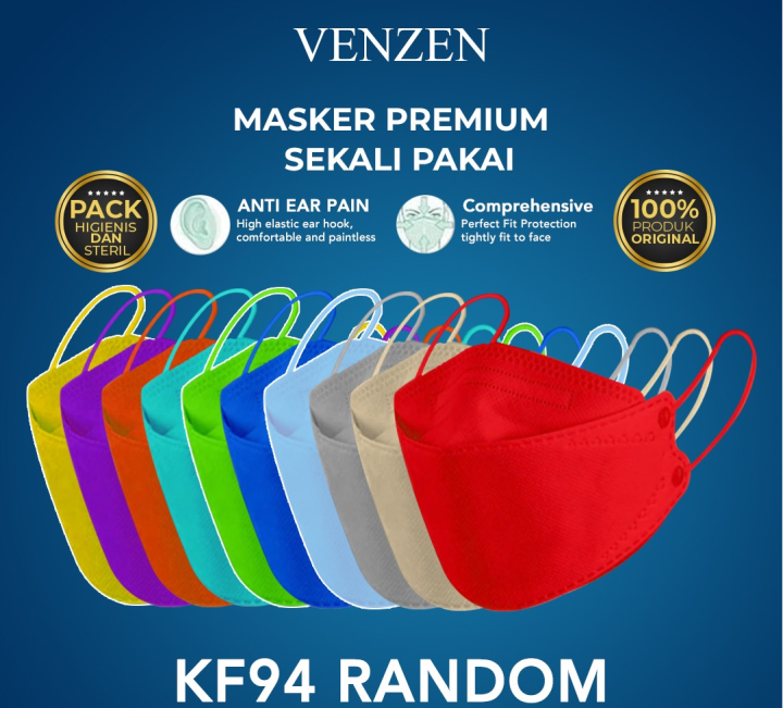 VENZEN Official - Disposable Mask KF94 Multicolor N95 KN95 BFE 95% ...
