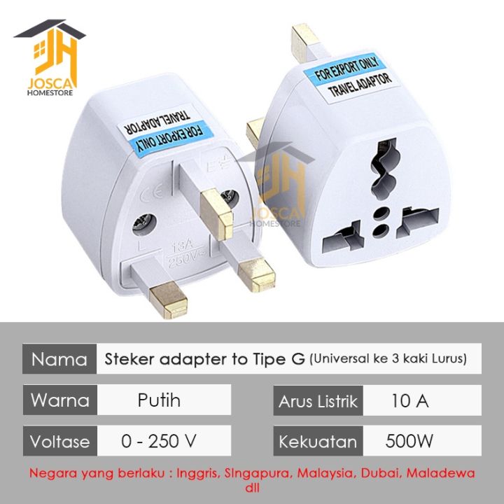 Travel Adapter Converter/Steker Power Plug/Colokan Kaki 3 Gepeng Universal AU Plug / Colokan ...