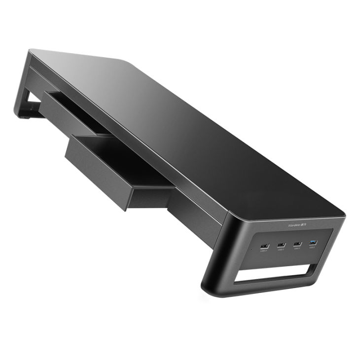 Vaydeer Monitor Stand, with Wireless Charger/USB Ports/Drawer/Speaker ...