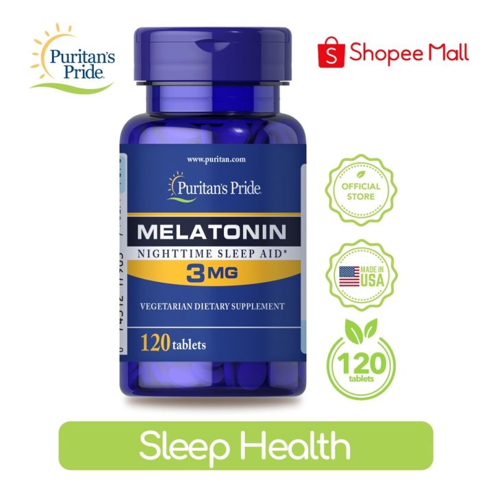 Melatonin 3 mg 120 tablets Puritan's Pride Natural Sleep Aid Immunity ...