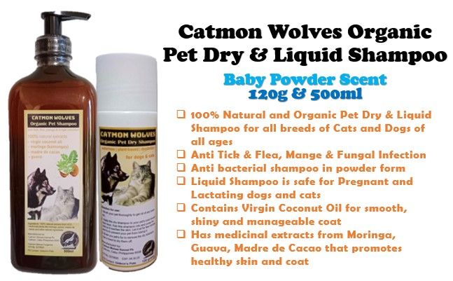 Catmon Wolves Organic Pet Liquid (500ml) & Dry Shampoo | Lazada PH