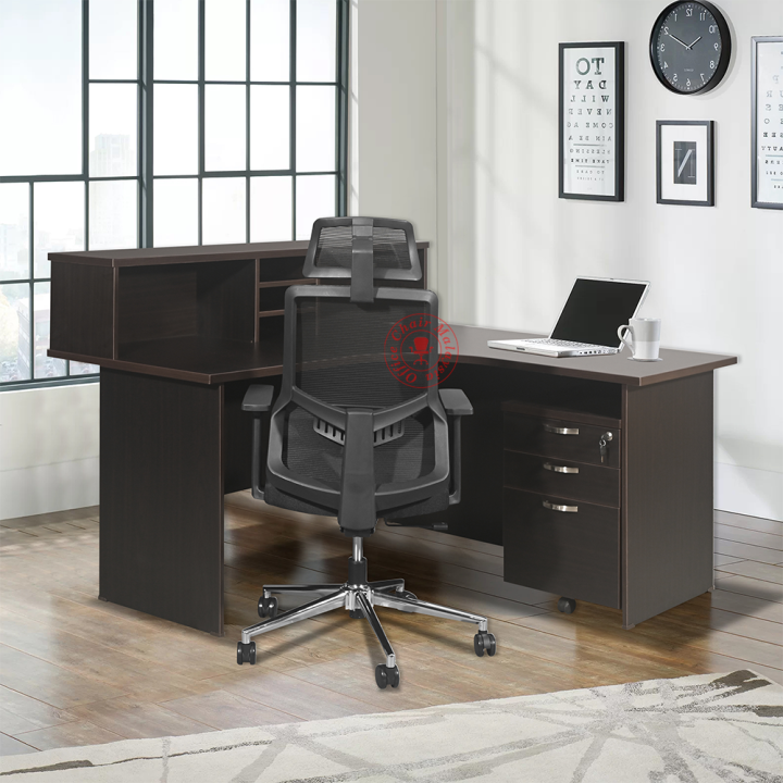 L Shape Reception Counter Table with 2D1F / Cashier Counter Table ...